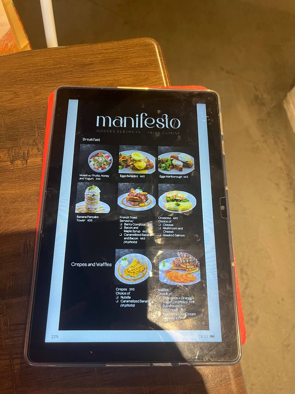 Menu at Manifesto Salcedo restaurant, Makati