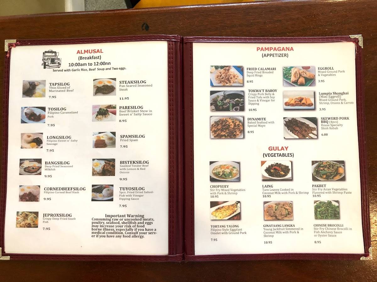 Menu at Manila Grill & BBQ, Pembroke Pines