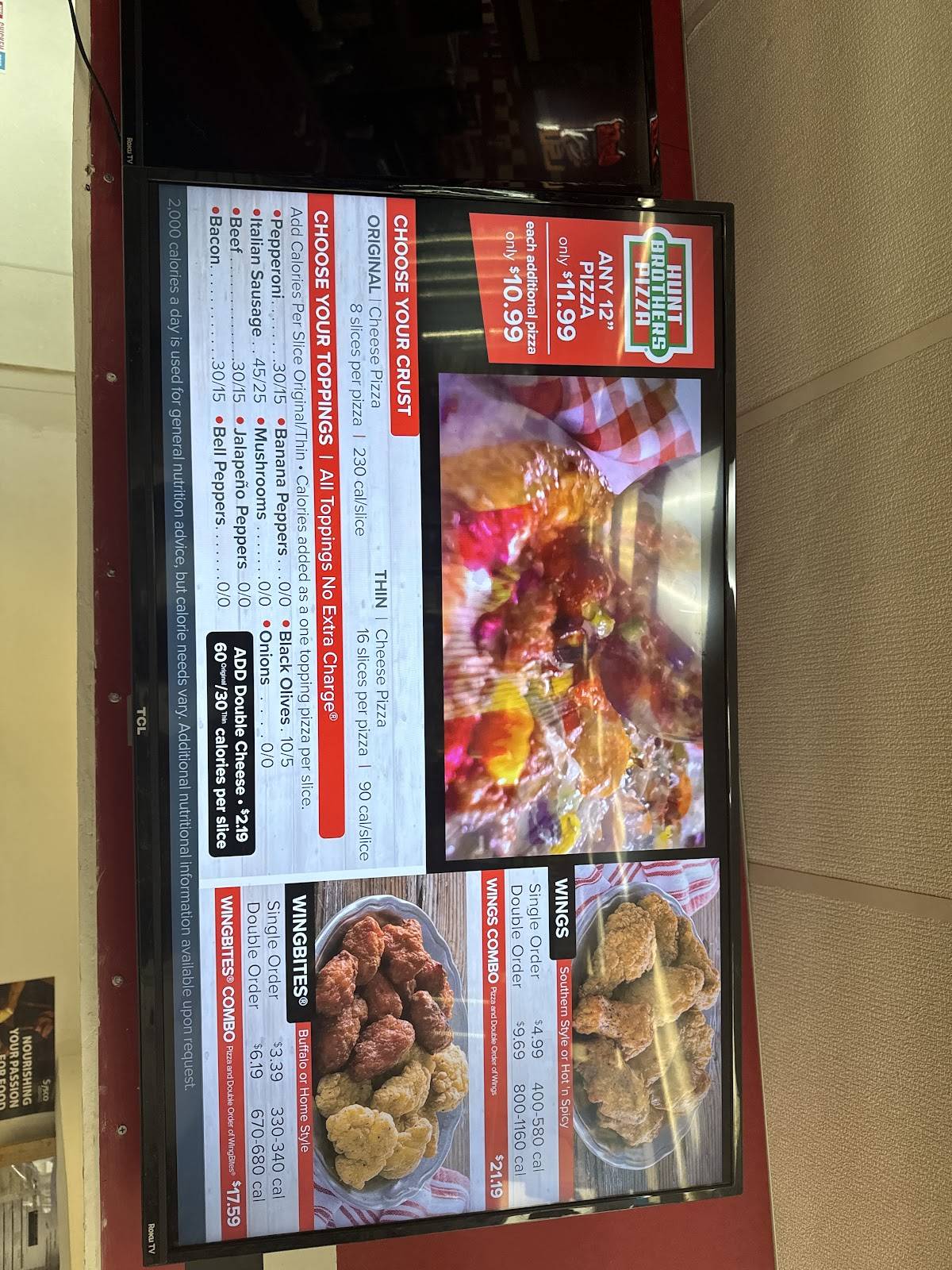 Menu at Hunt Brothers Pizza. restaurant, Mansura