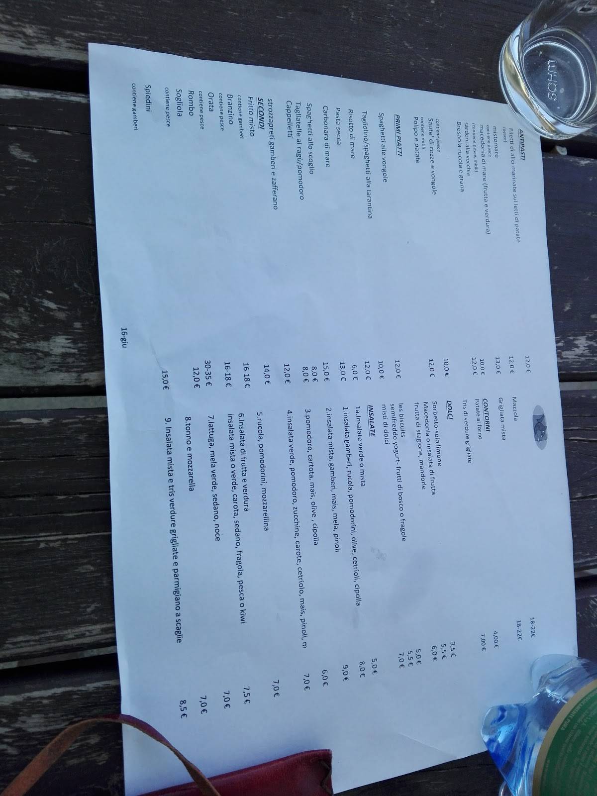 Speisekarte von Marlin Beach&Restaurant, Punta Marina