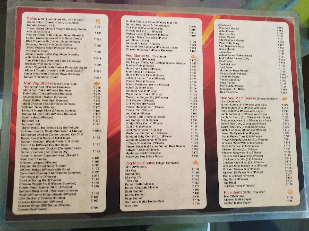 Menu at Matka House, Bengaluru, 19