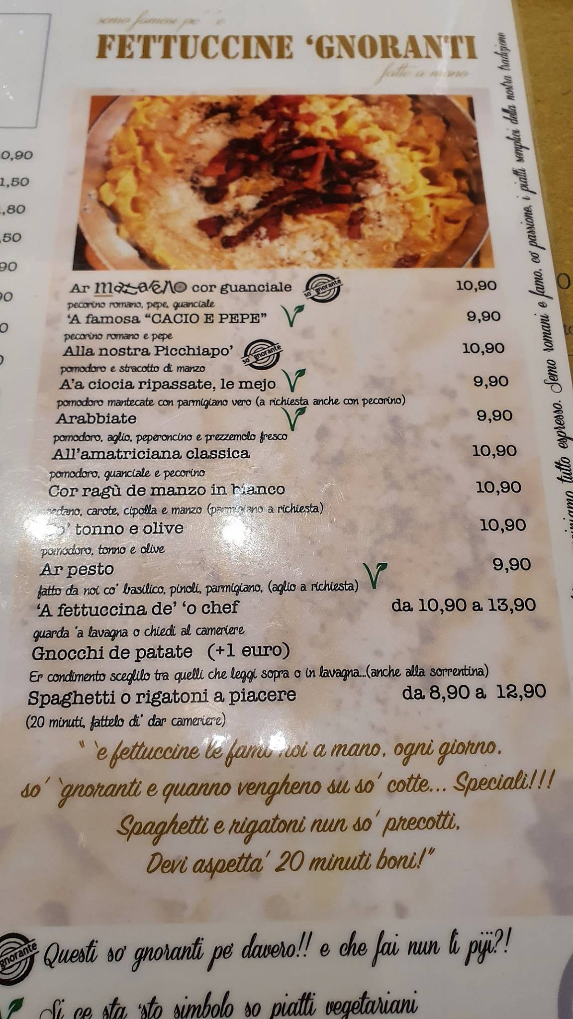 Menu da Mattarello Tuscolana ristorante, Roma, Piazza dei Consoli