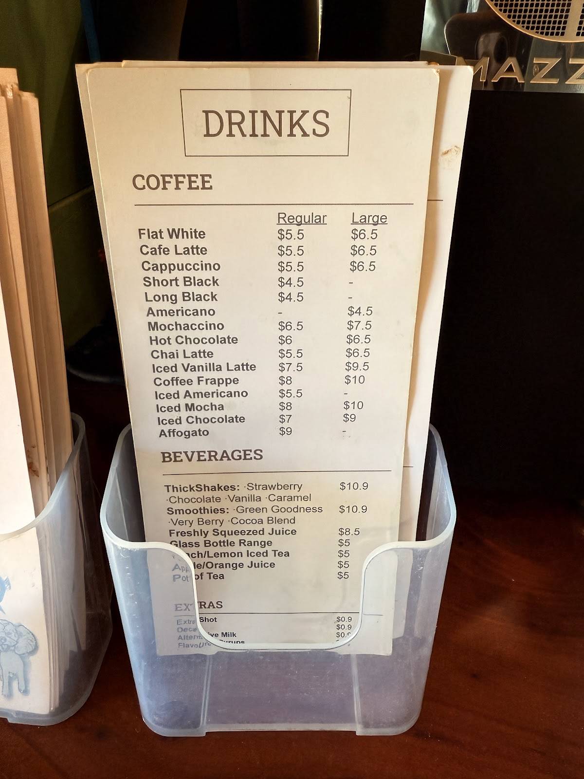Menu at Maxx & Daisy's Eatery restaurant, Auckland