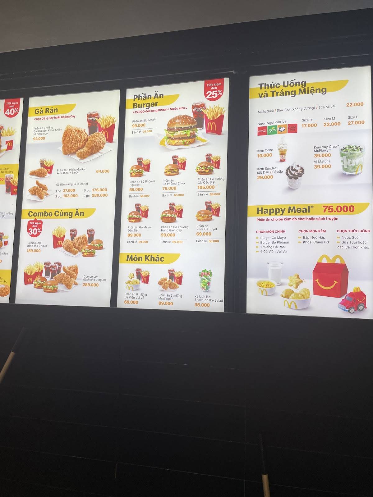 Menu at McDonald's Vincom Mega Mall restaurant, Ho Chi Minh City, TTTM ...