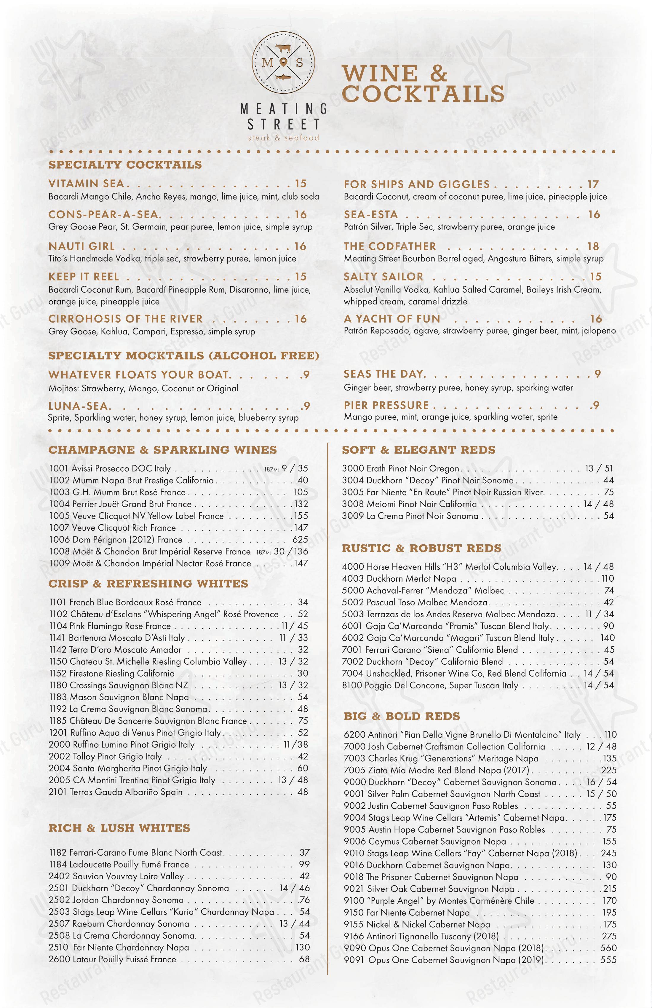 Menu at Meating Street Seafood & Steakhouse, Port St. Lucie