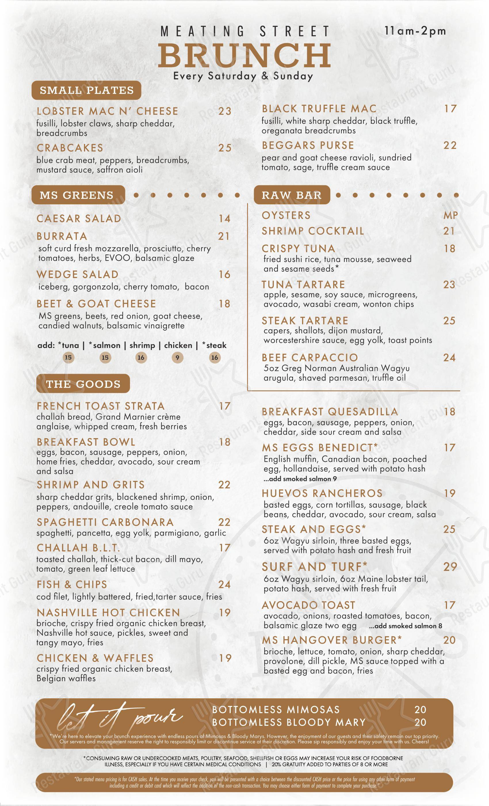 Menu at Meating Street Seafood & Steakhouse, Port St. Lucie