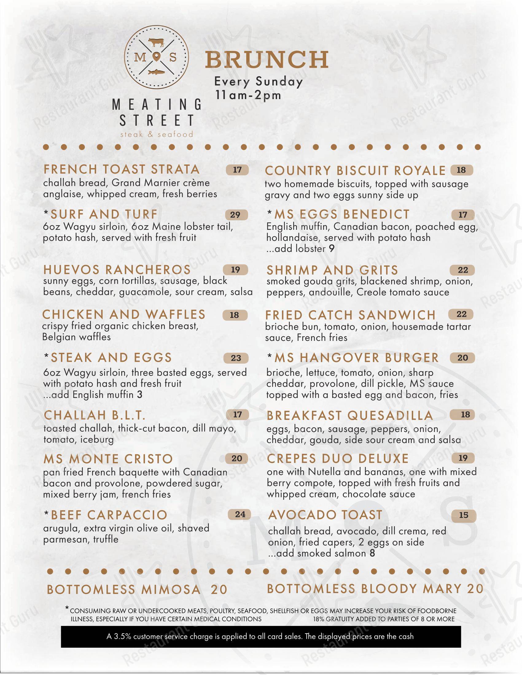 Menu at Meating Street Seafood & Steakhouse, Port St. Lucie