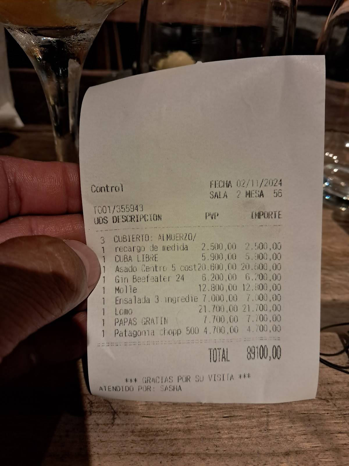 Carta de parrilla Mecha Fuego Porteño, Buenos Aires