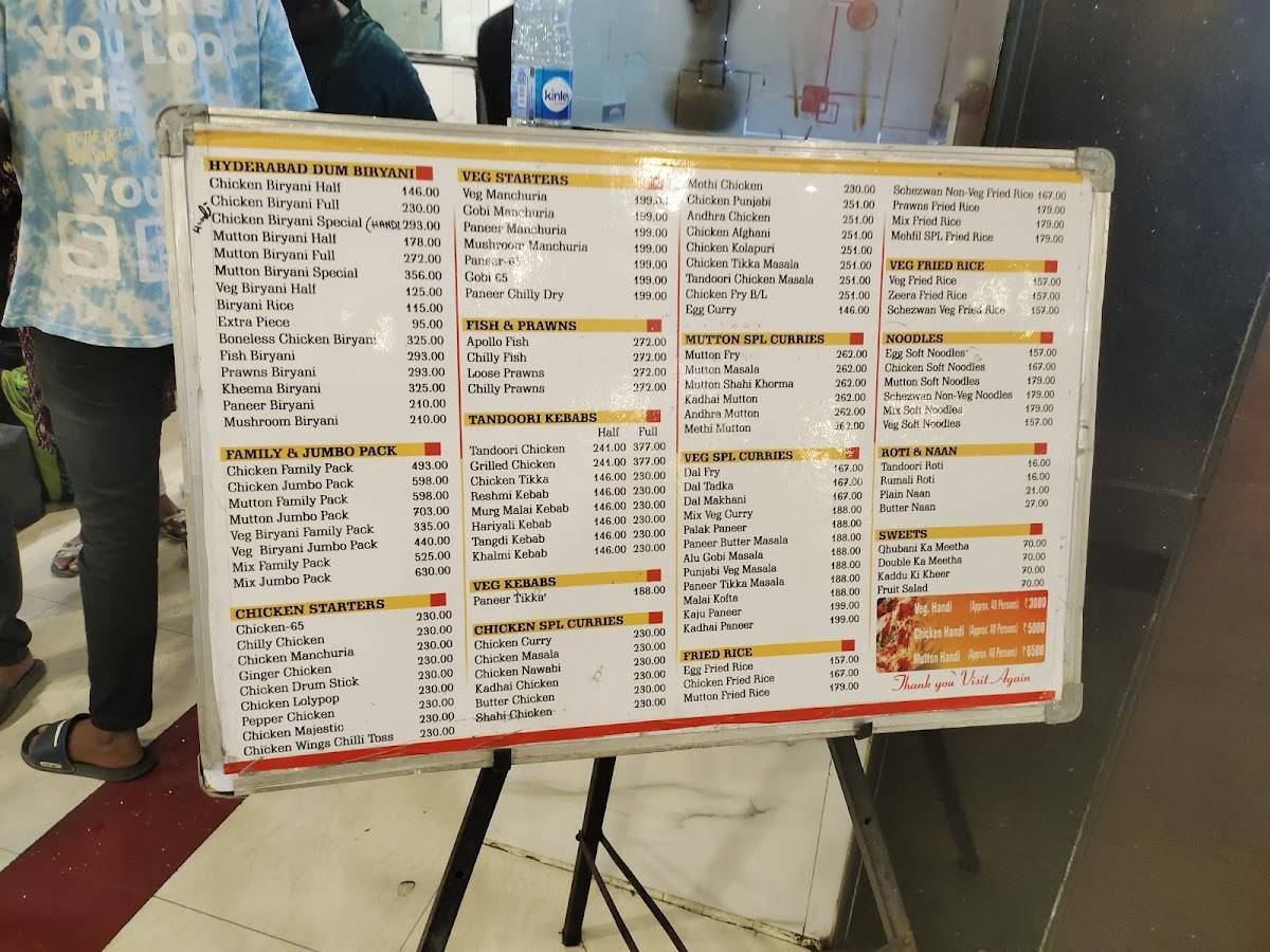 Menu at Mehfil Restaurant, Hyderabad, Nizampet X road
