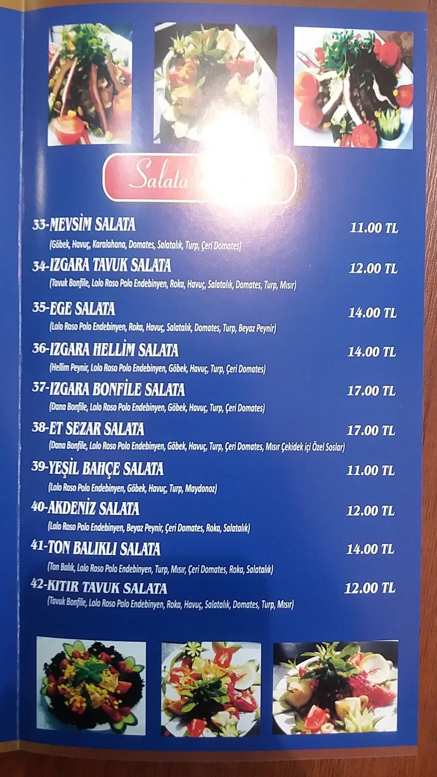 Carta de Melodi Restaurant, Estambul, İdil Sk. No:9
