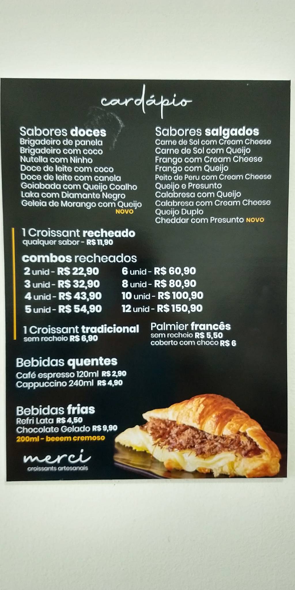 Menu em Merci Croissants Artesanais, Teresina