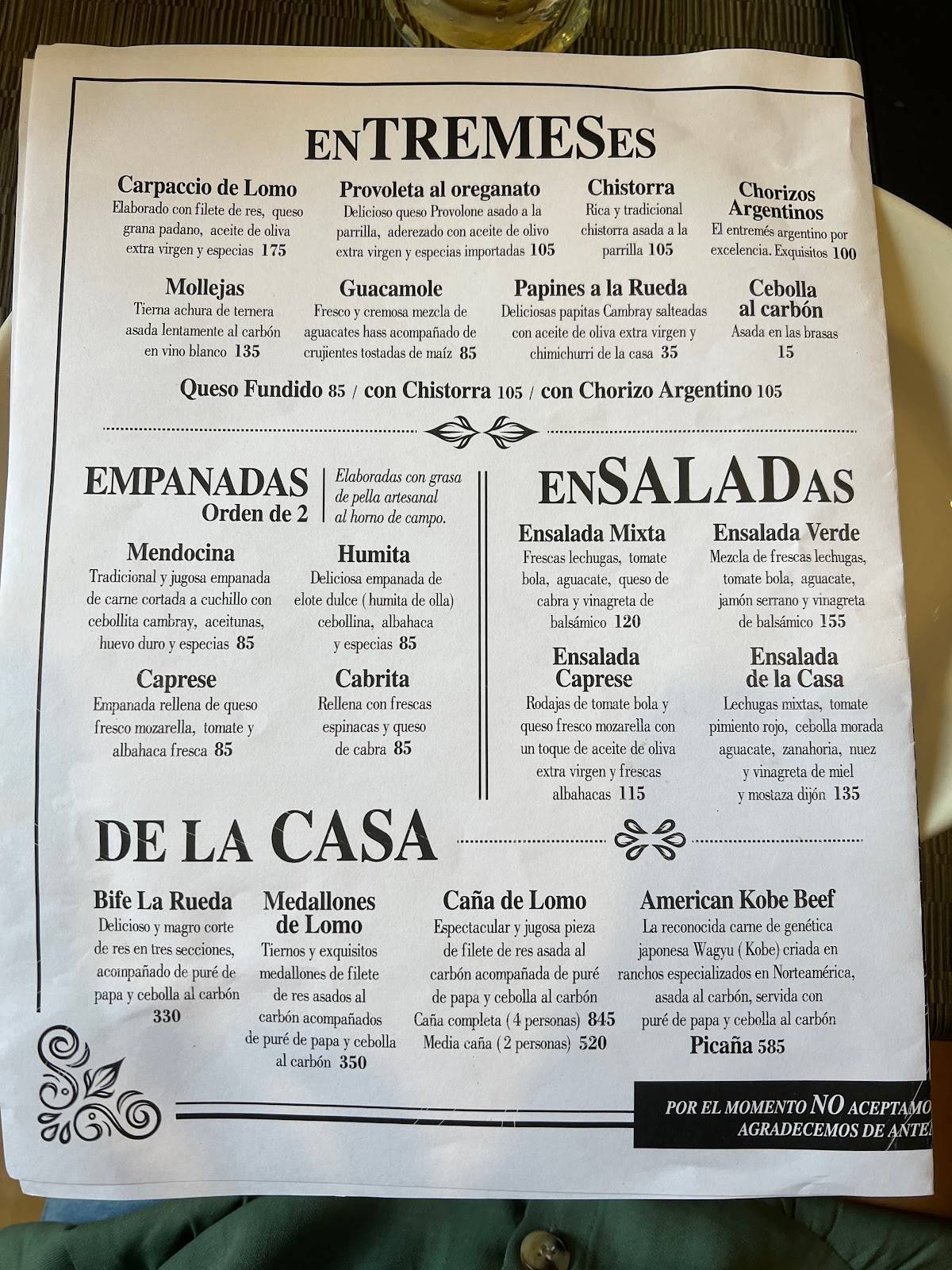 Carta del pub y bar La Rueda, Merida, C. 37 352