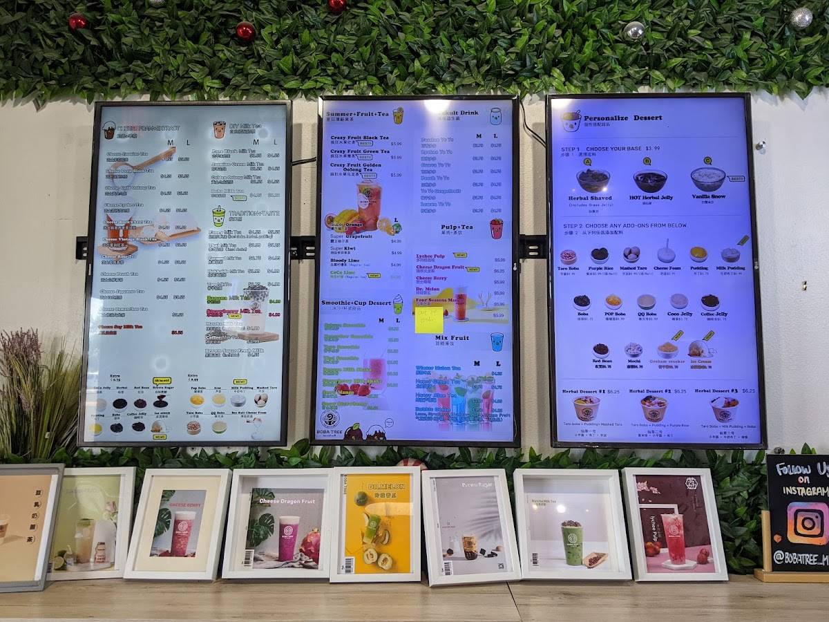 Menu at Boba Tree desserts, Mesa, S Dobson Rd