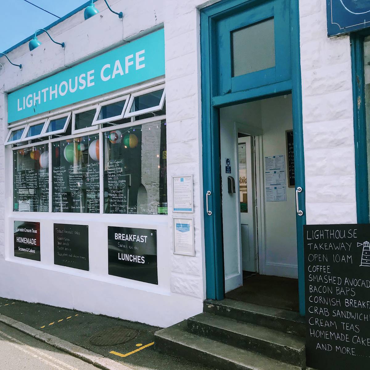 Menu at The Lighthouse Cafe, Mevagissey