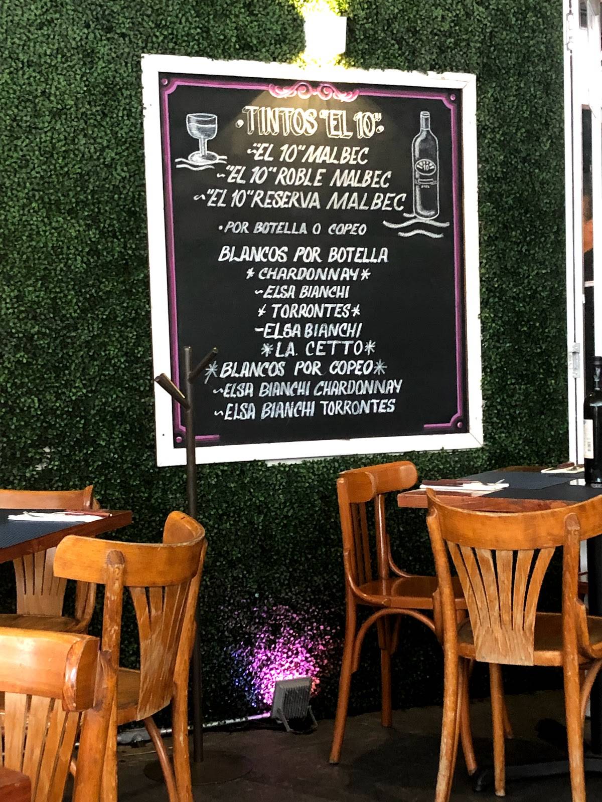 Carta del restaurante El Diez, Ciudad del México, Lago Alberto 320