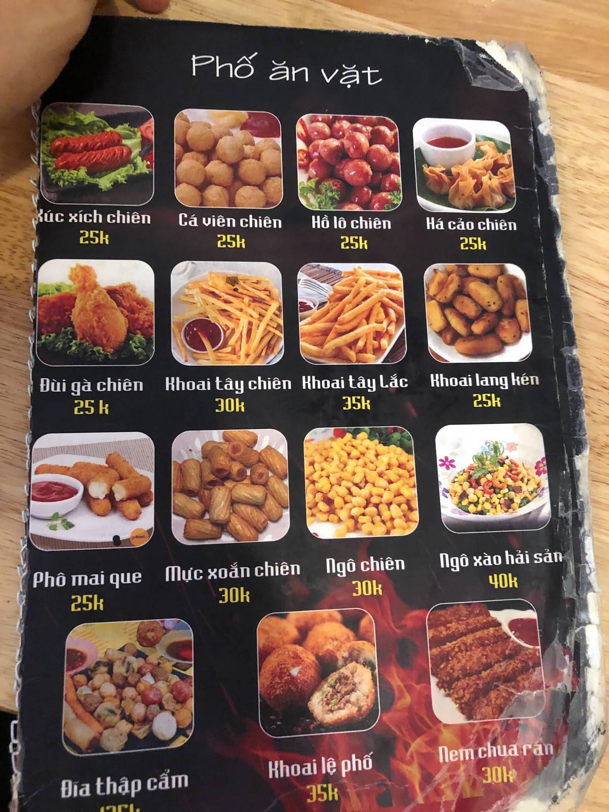 Menu at Mì cay Seoul restaurant, Hanoi, 91 P. Trần Đại Nghĩa