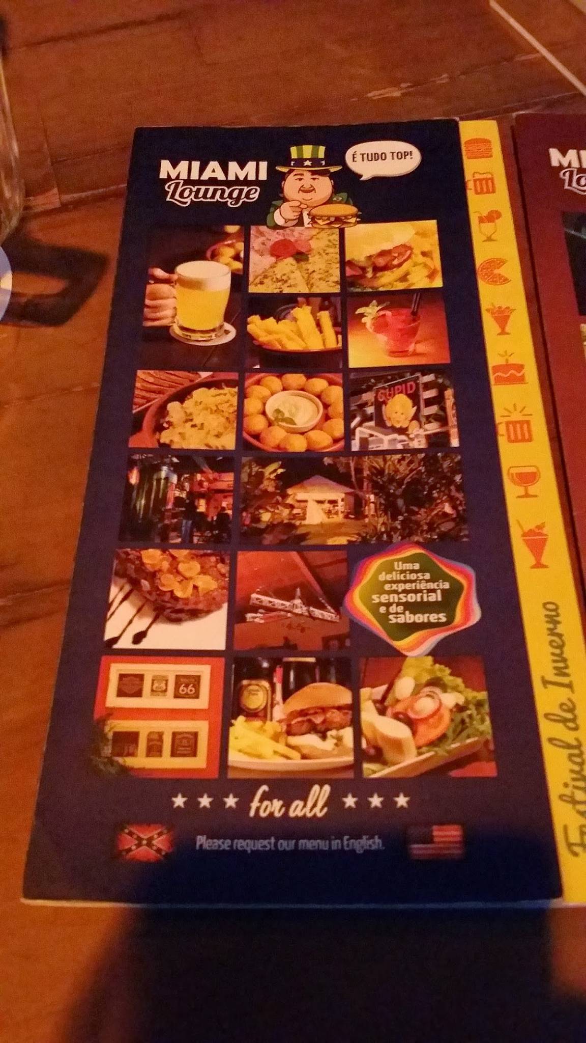 Menu at Miami Lounge restaurant, Americana