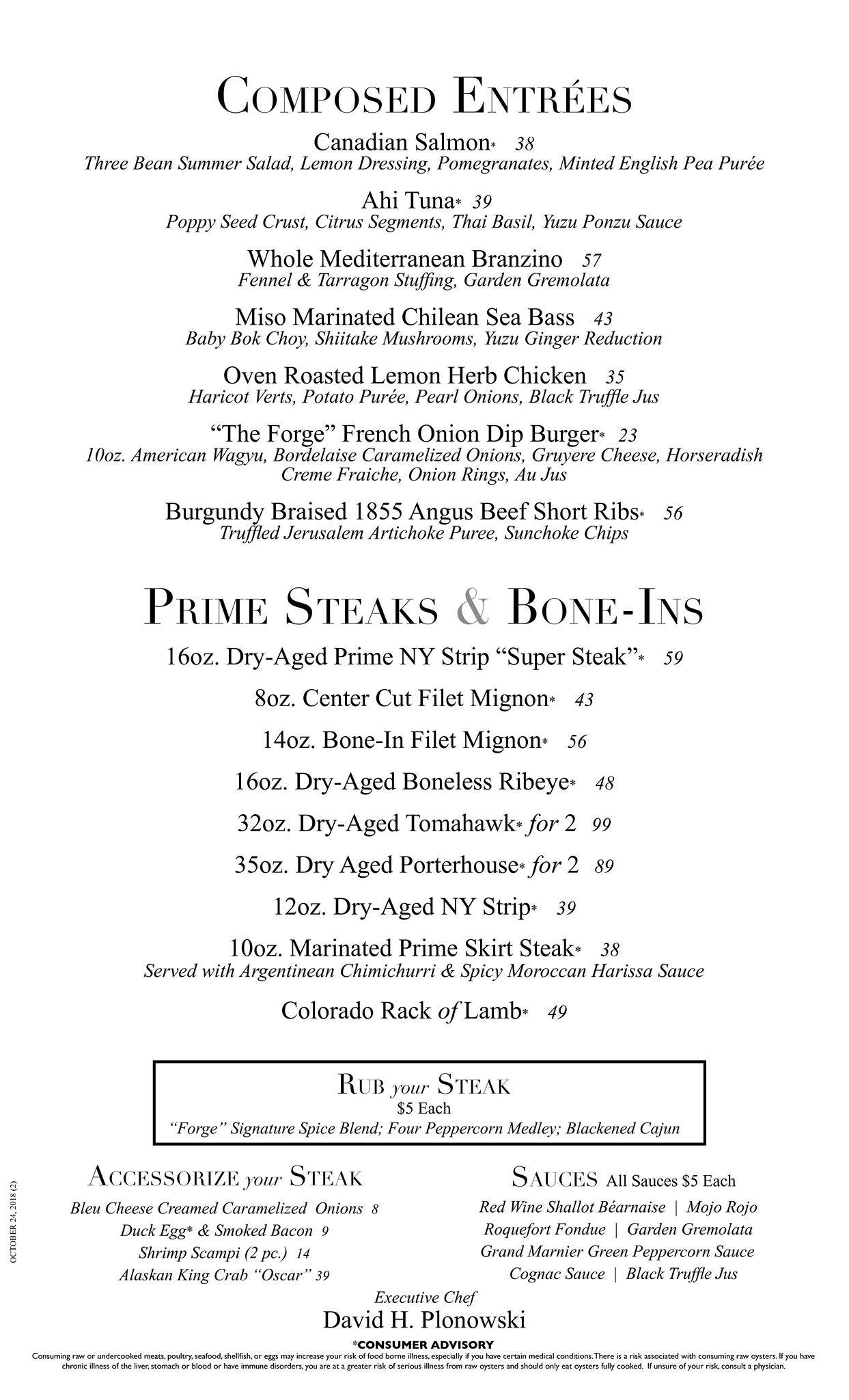 Menu at The Forge pub & bar, Miami Beach, 432 W 41st St