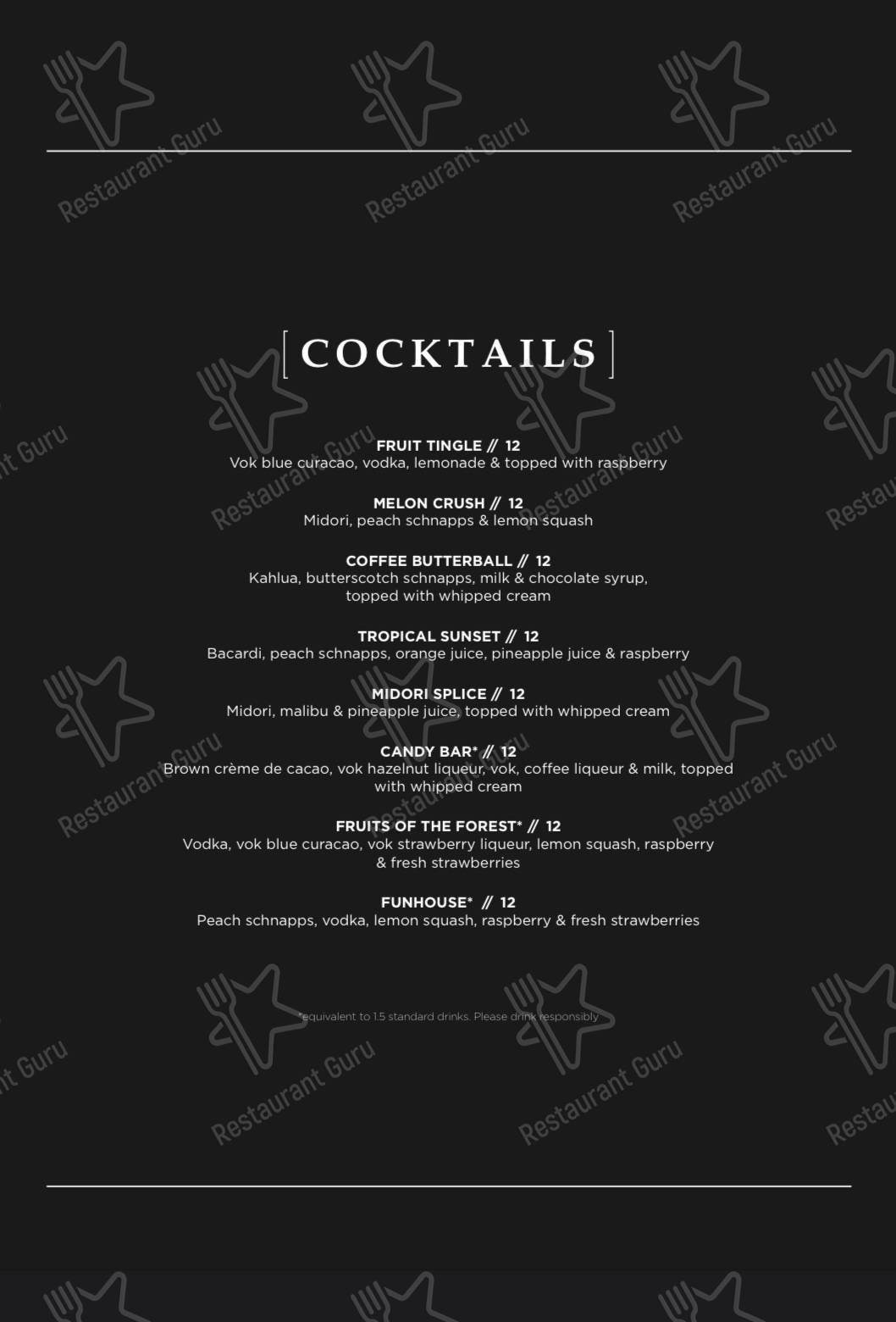 Menu at Midway Tavern restaurant, Elizabeth Downs