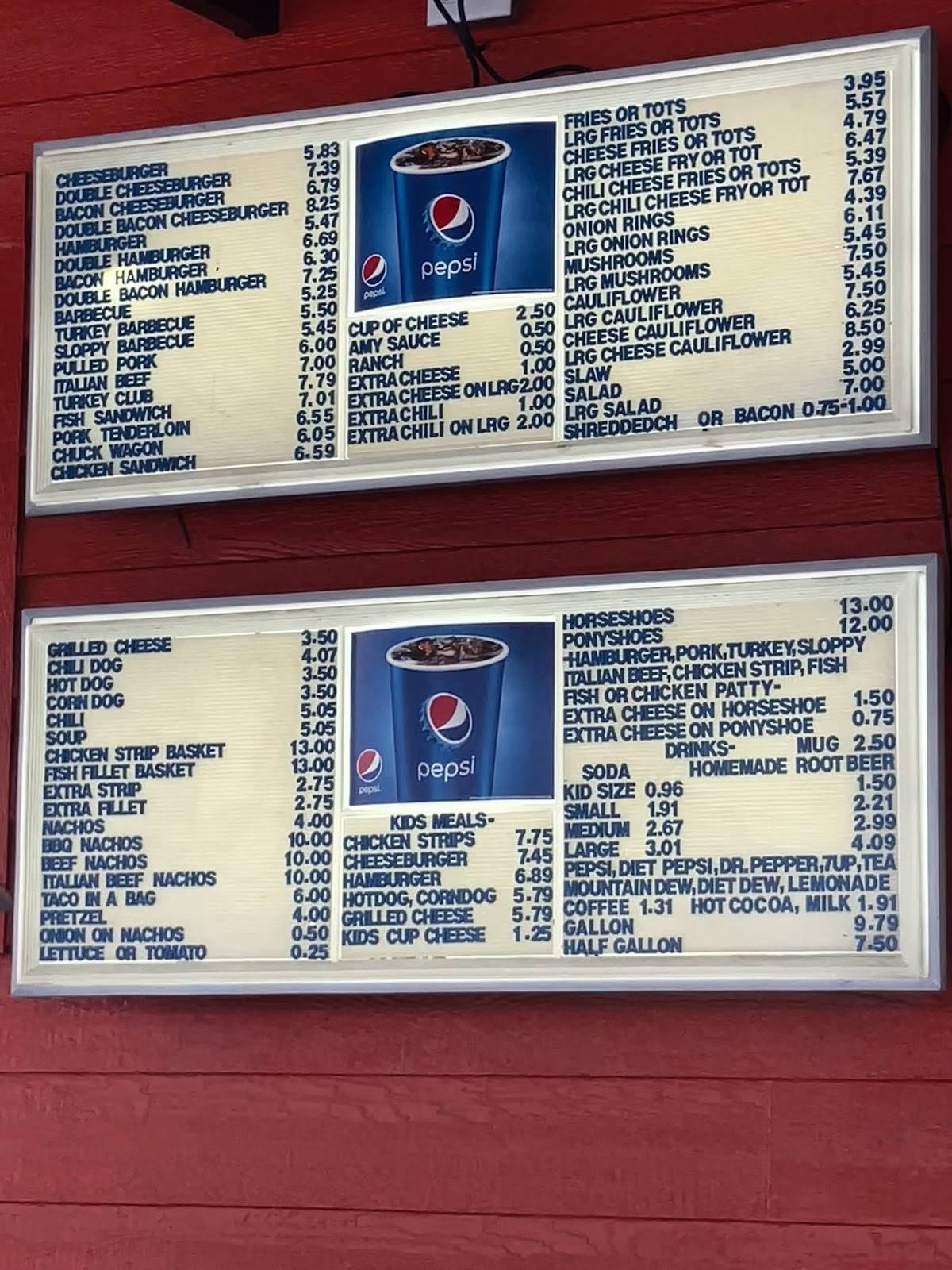 Menu at Mike's Drive-In - Shayki's Big Dipper BBQ, West Frankfort