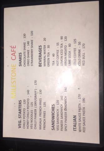 Menu at Milestone Cafe, Greater Noida, Knowledge park - 3