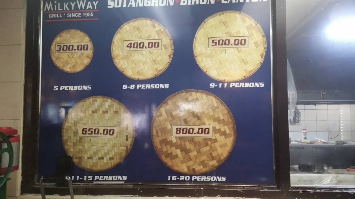 Menu at Milky Way restaurant, Las Pinas, Blk 1 Lot