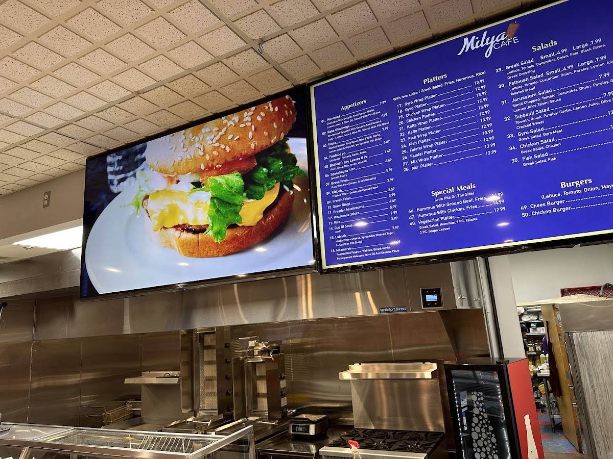 Menu at Milya Cafe, Blue Ash