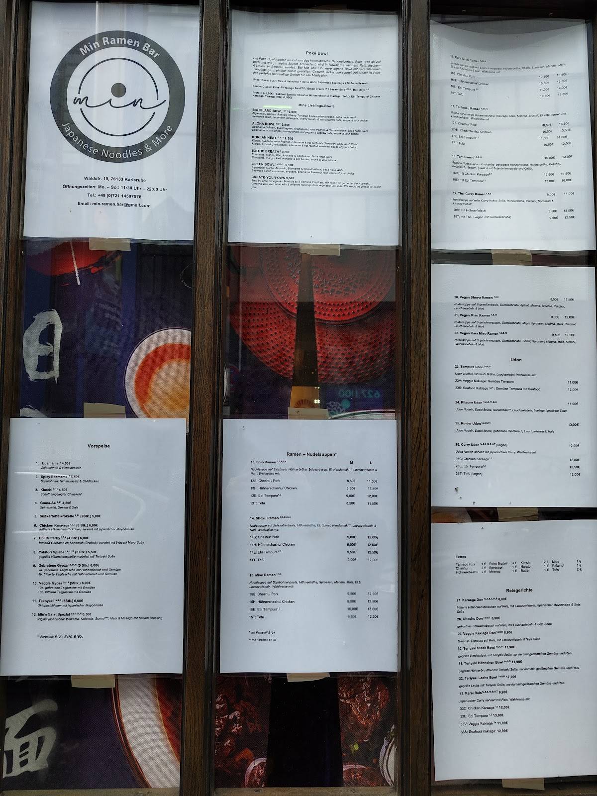 Speisekarte von Min Ramen Bar, Karlsruhe