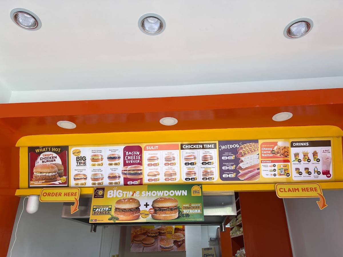 Menu at Minute Burger - Talon Uno restaurant, Las Pinas