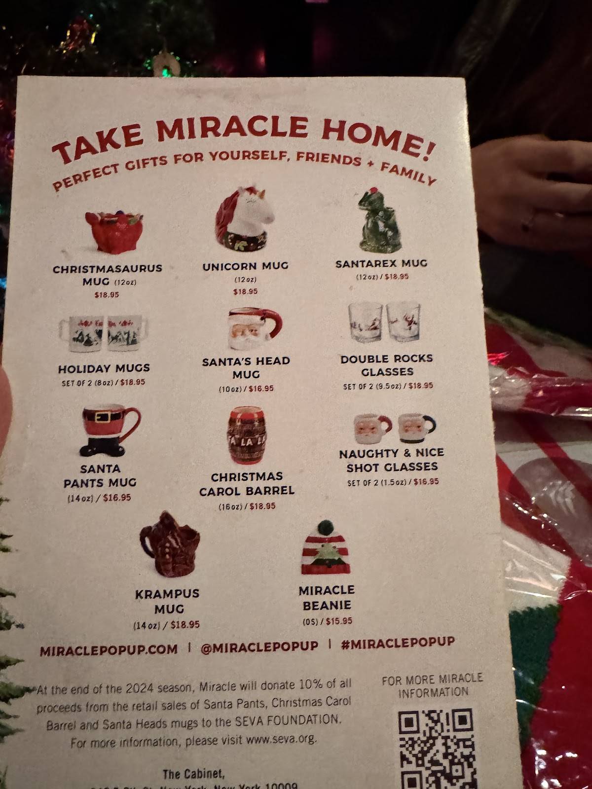 Menu at Miracle on Ninth St pub & bar, New York City