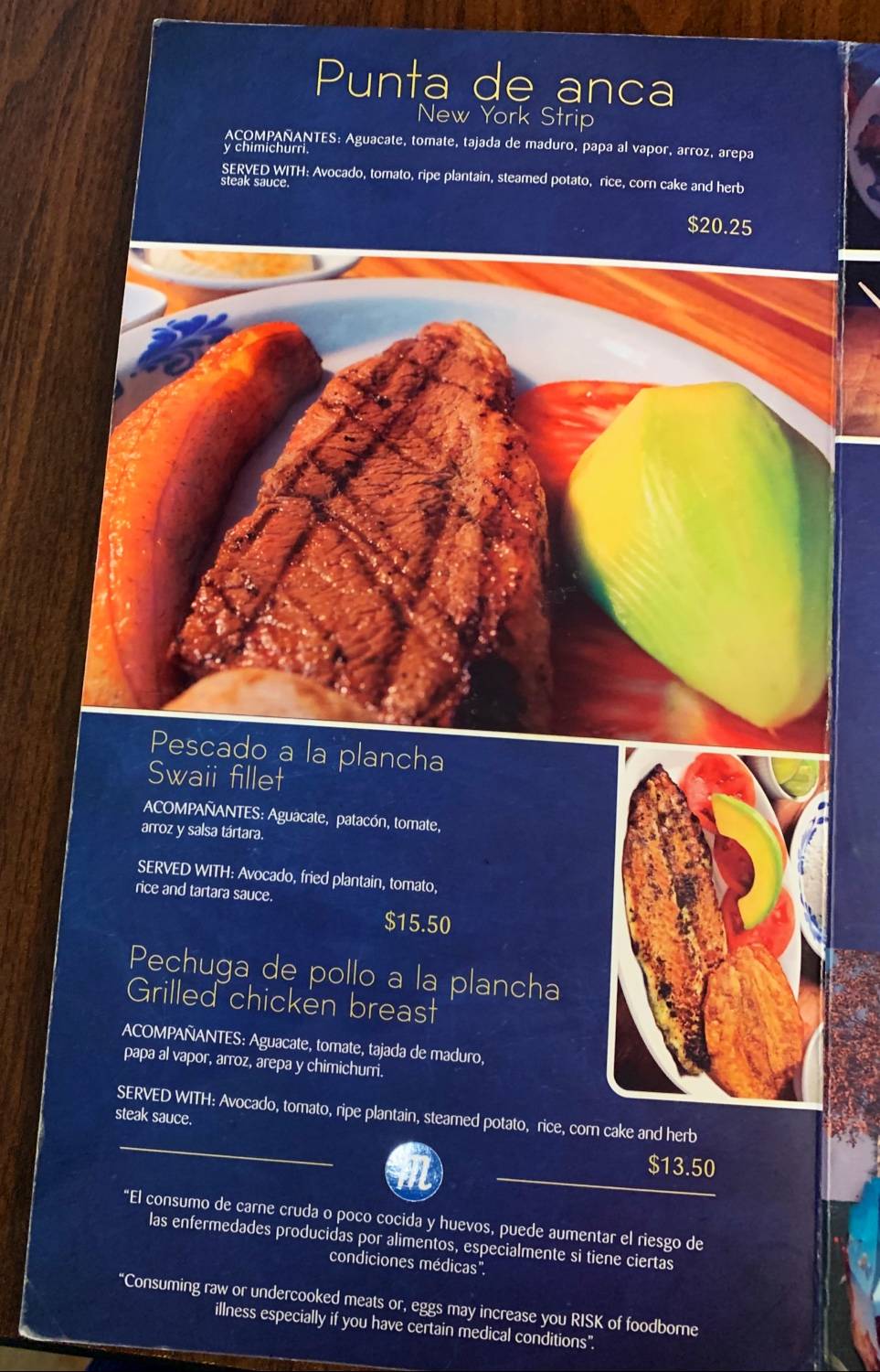 Menu at Mondongo's Restaurante, Doral
