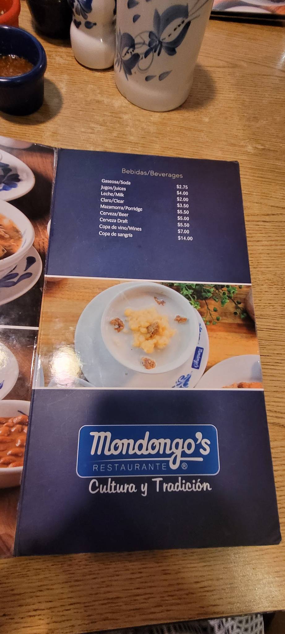 Menu at Mondongo's Restaurante, Doral