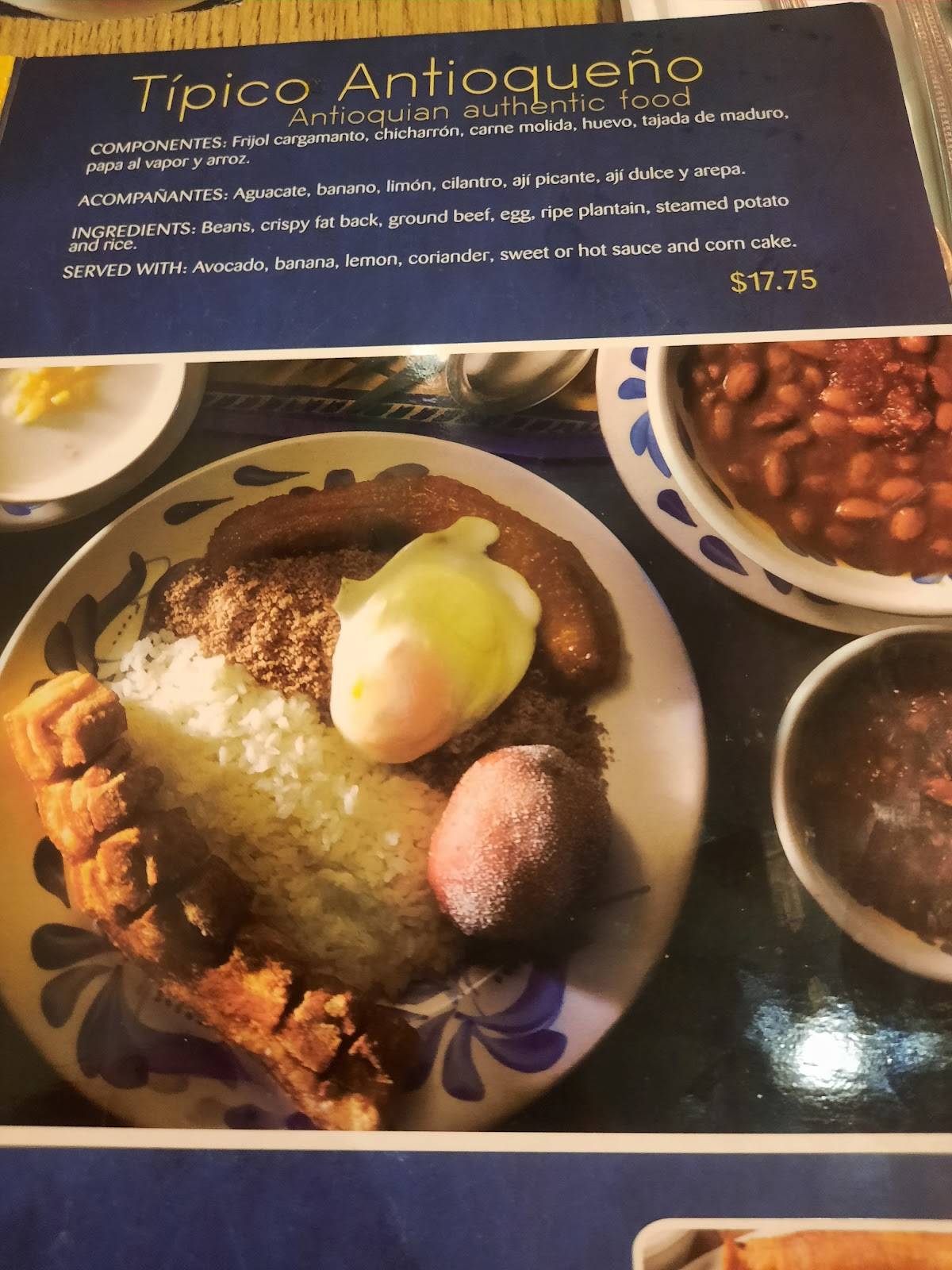 Menu at Mondongo's Restaurante, Doral