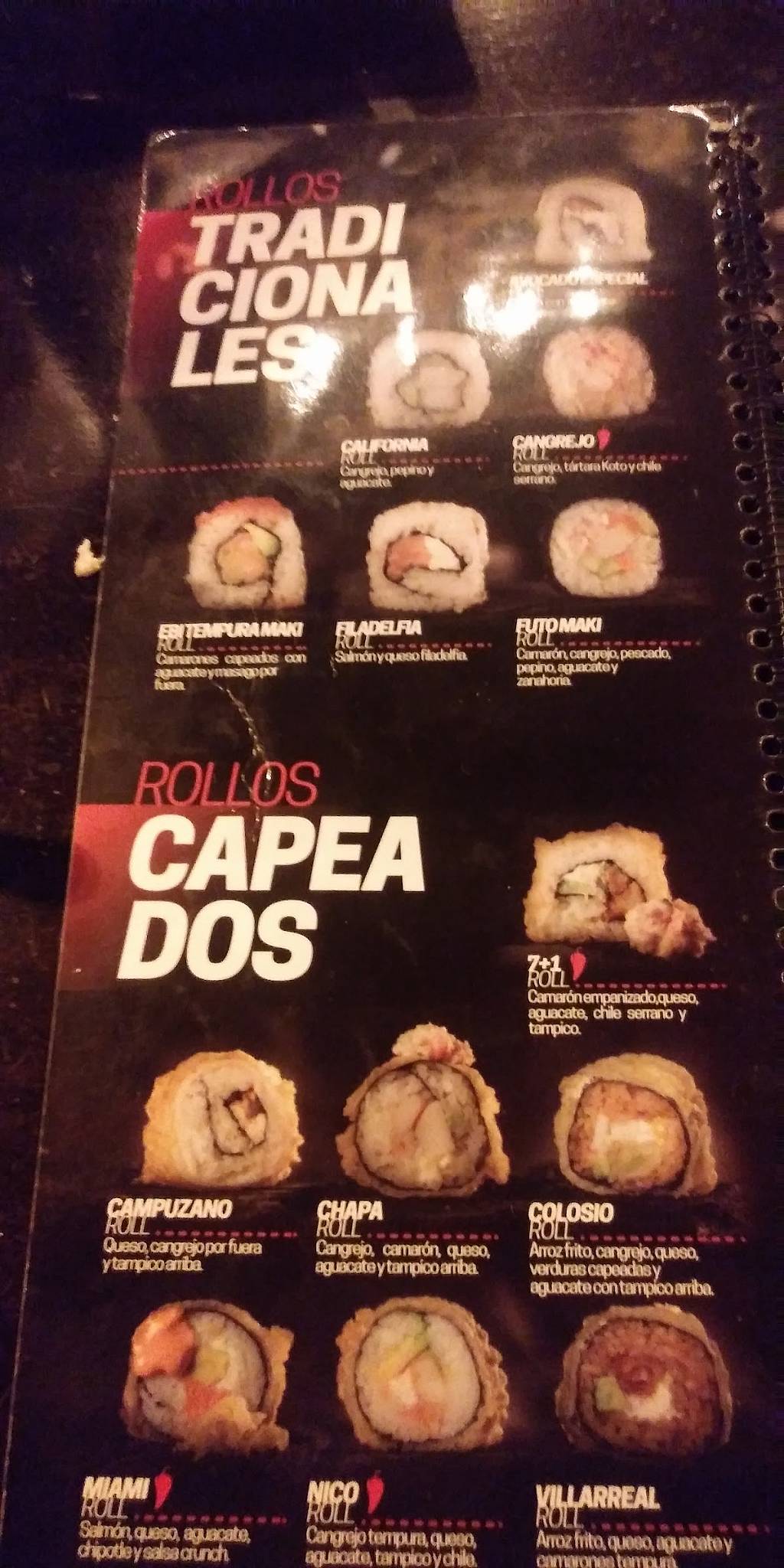 Carta de Koto Sushi Bar Linda Vista, Monterrey