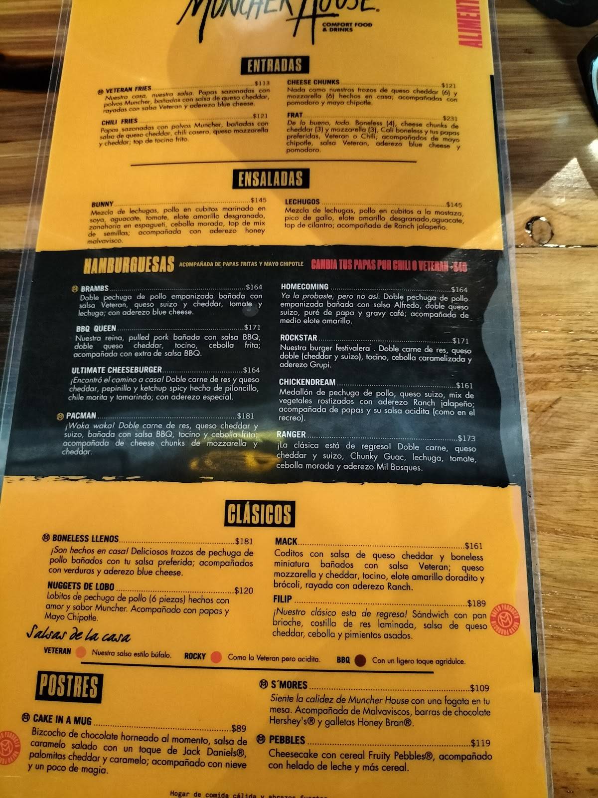 Menu at Muncher House Tec pub & bar, Monterrey, Av. Eugenio Garza Sada ...