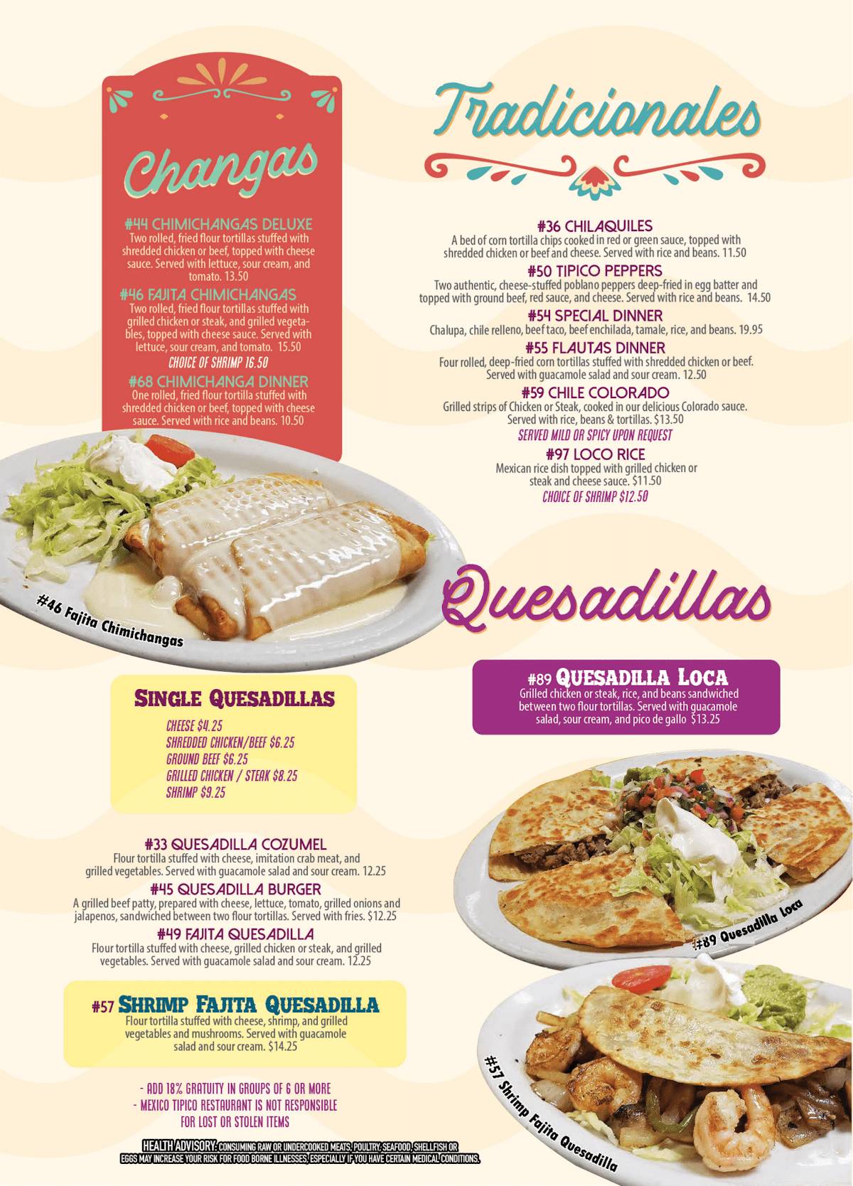 Menu at Mexico Tipico Mexican Restaurant, Prattville, E Main St