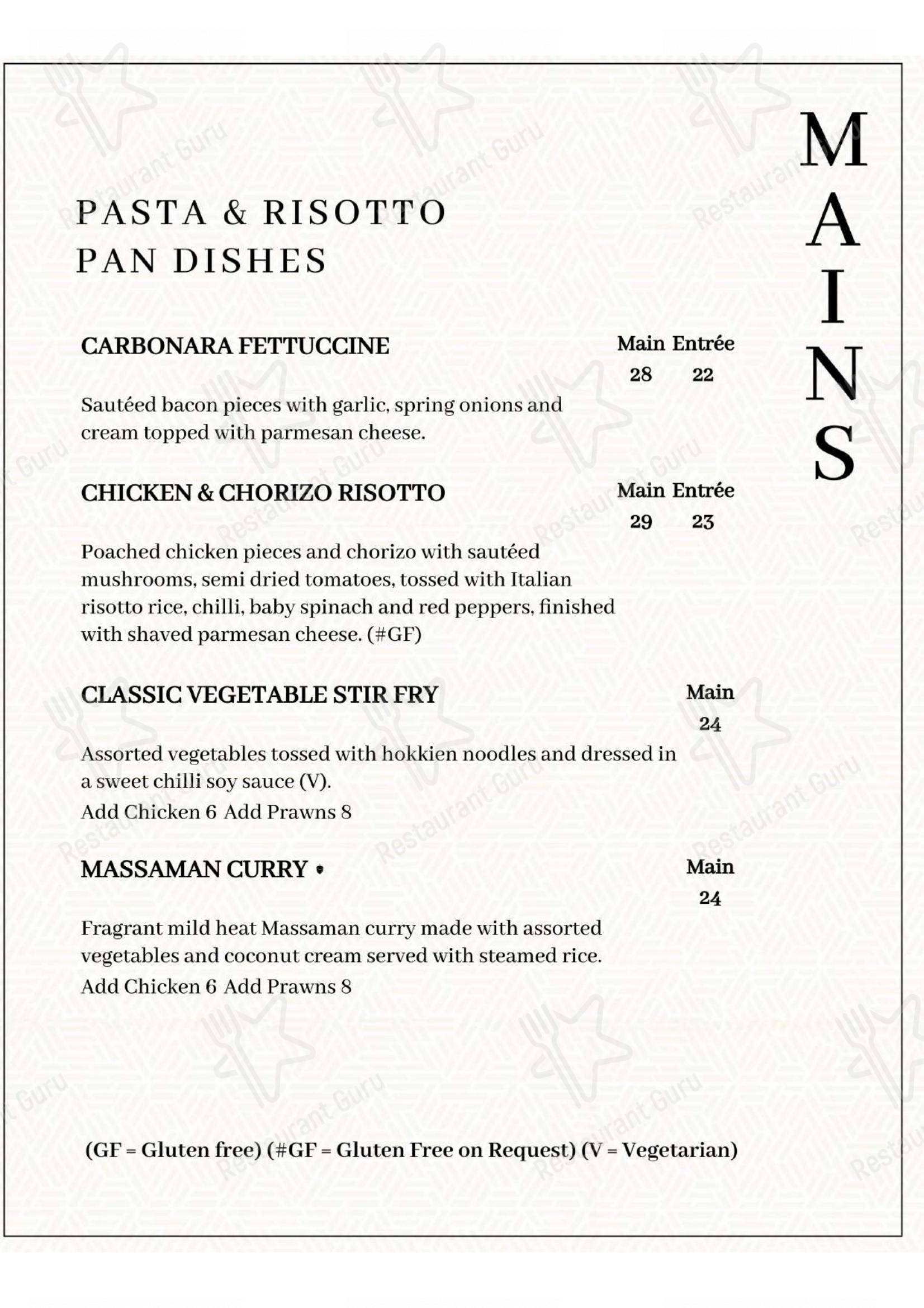 Menu at Montmorency RSL restaurant, Montmorency