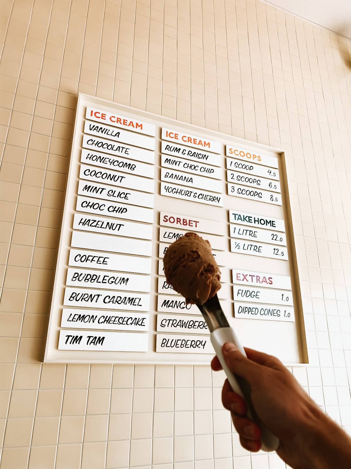 Menu at Monumental Ice Creamery restaurant, Albury