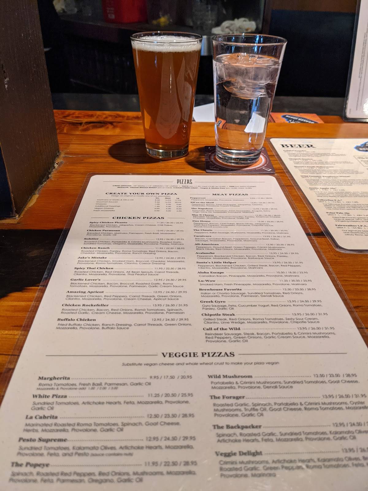 Menu at Moose's Tooth Pub & Pizzeria, Anchorage