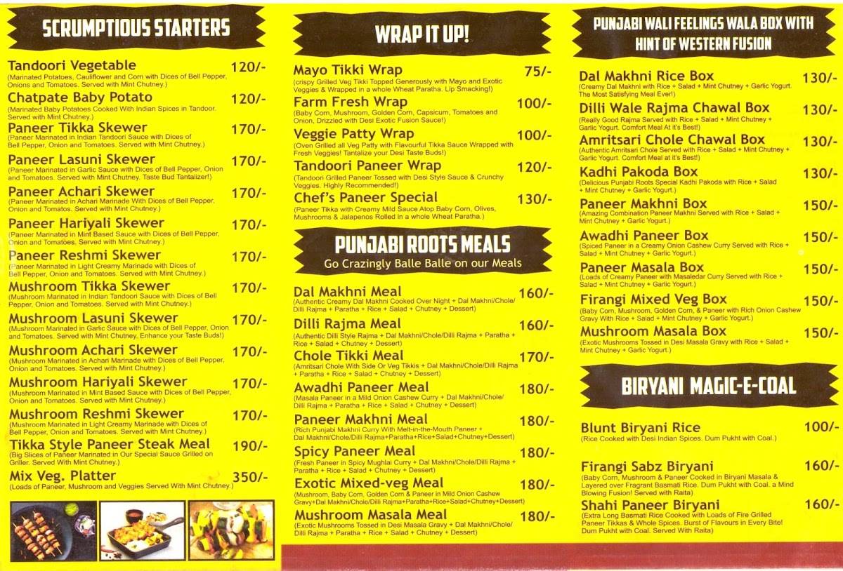 Menu at Mosaic kitchen, Surat