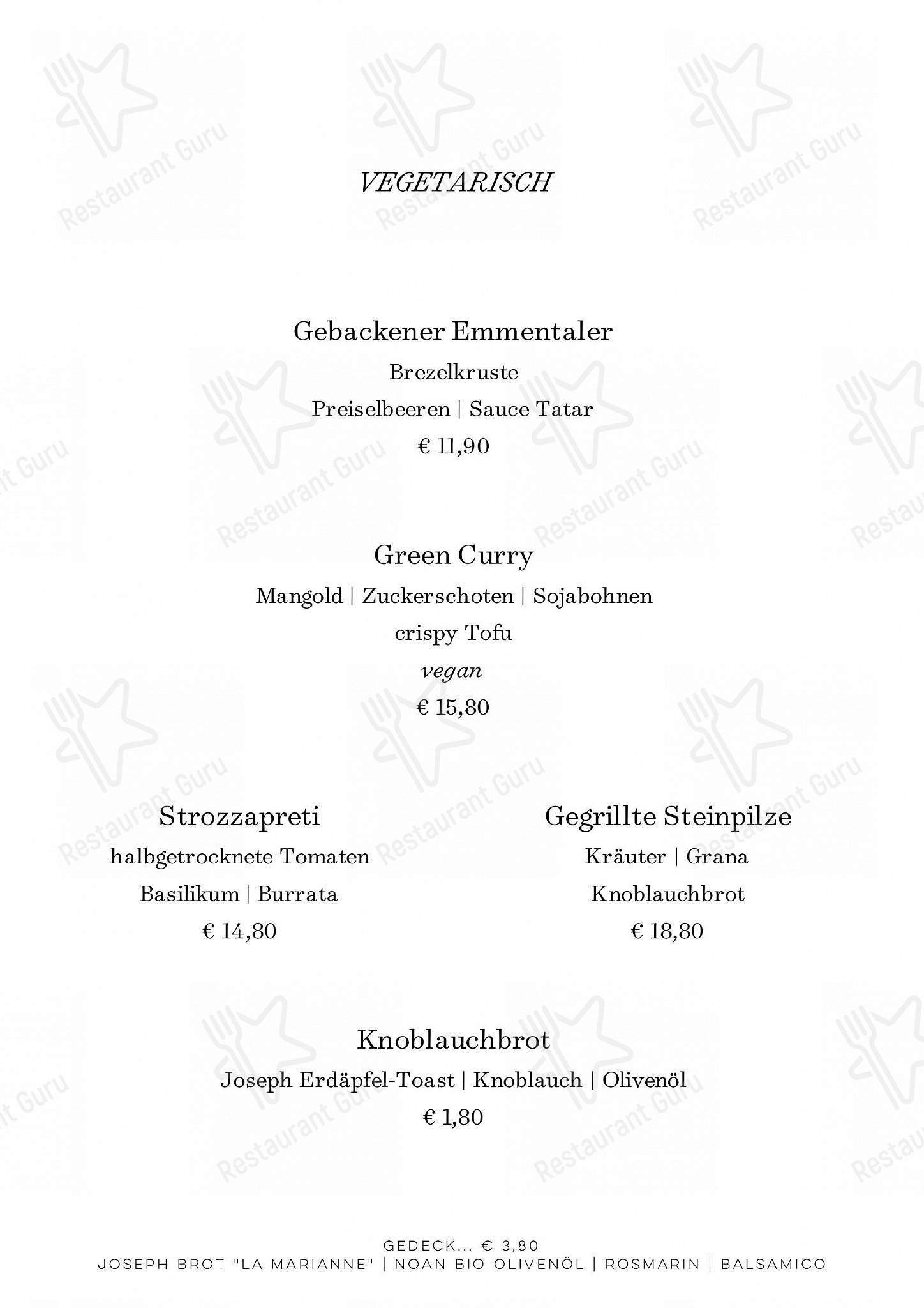 Speisekarte von THELL Restaurant & Bar formerly known as MOTTO, Wien