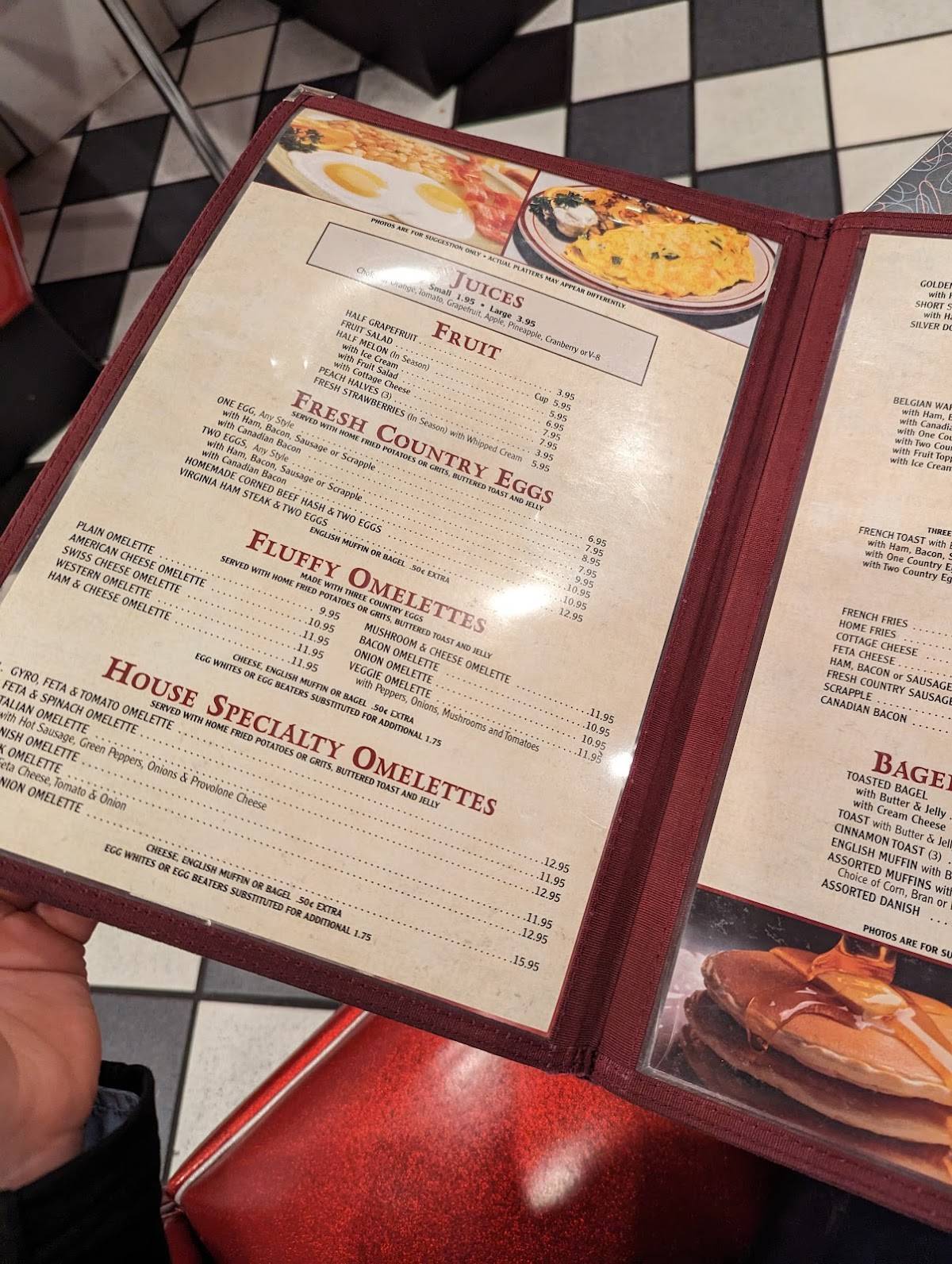 Menu at Mountain View Diner fast food, Frederick