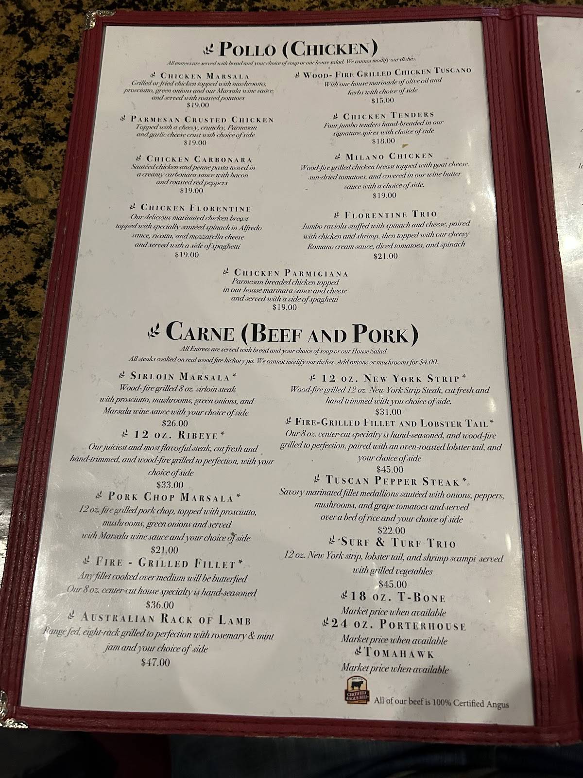 Menu at Moustos Pasta & Grill restaurant, Paris