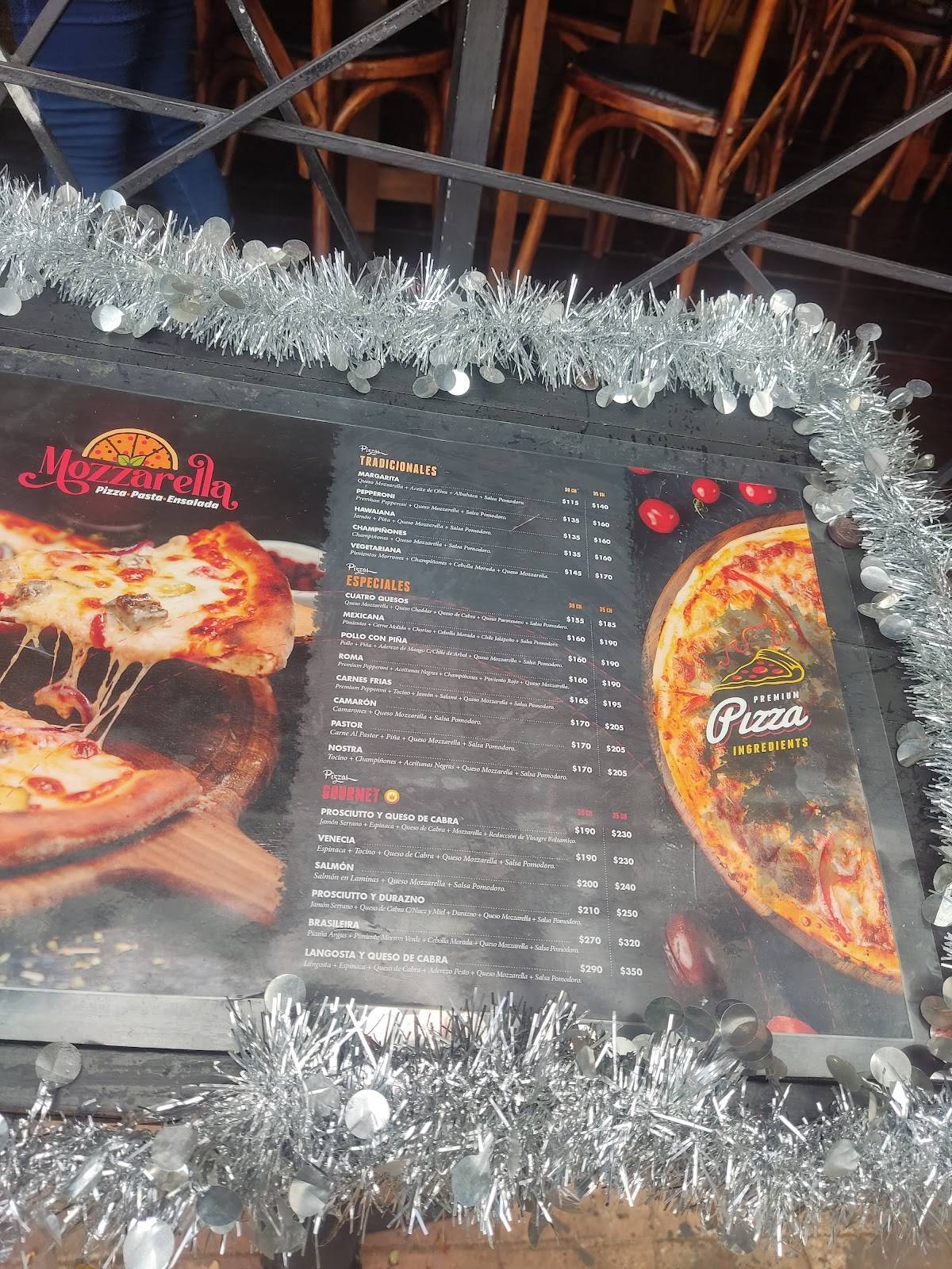 Menu at Mozzarella Cocina Italiana restaurant, Cancún