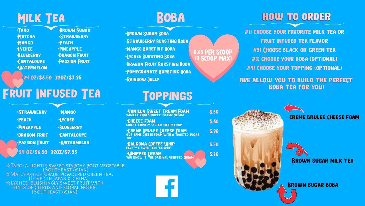 Menu at Mr. Boba's Asian Cafe, St. Augustine