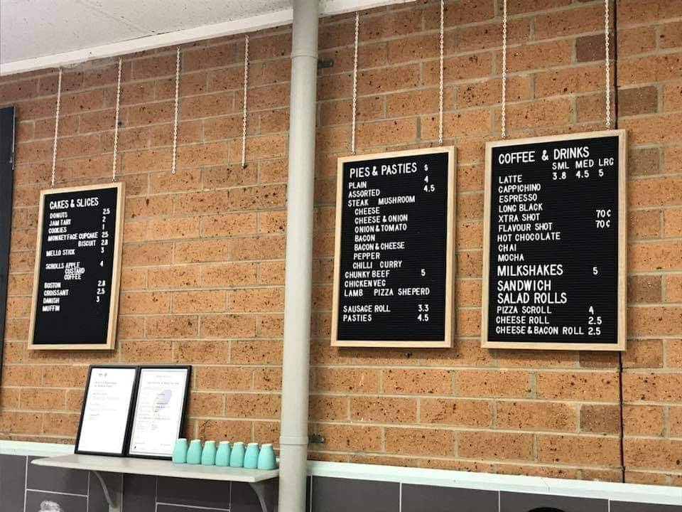 Menu at Mr Busy Bakery, Heyfield