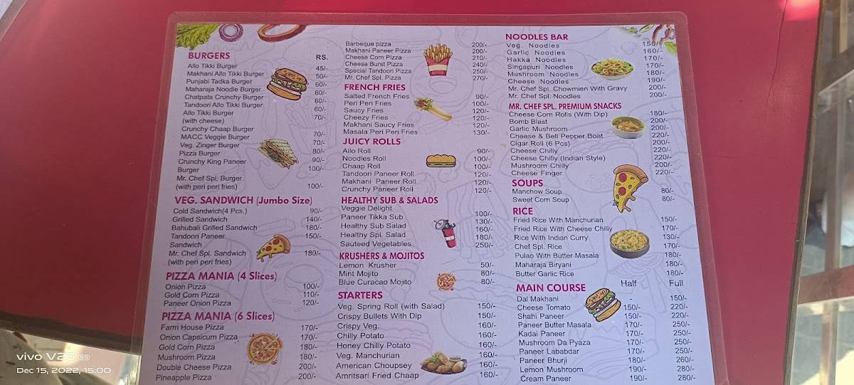 Menu at Mr chef, Ludhiana, WRCX+2HR