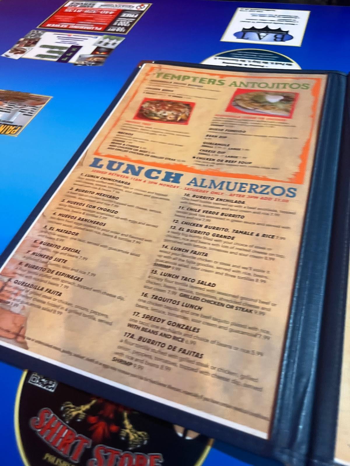 Menu at Mucho Buenos restaurant, Brunswick