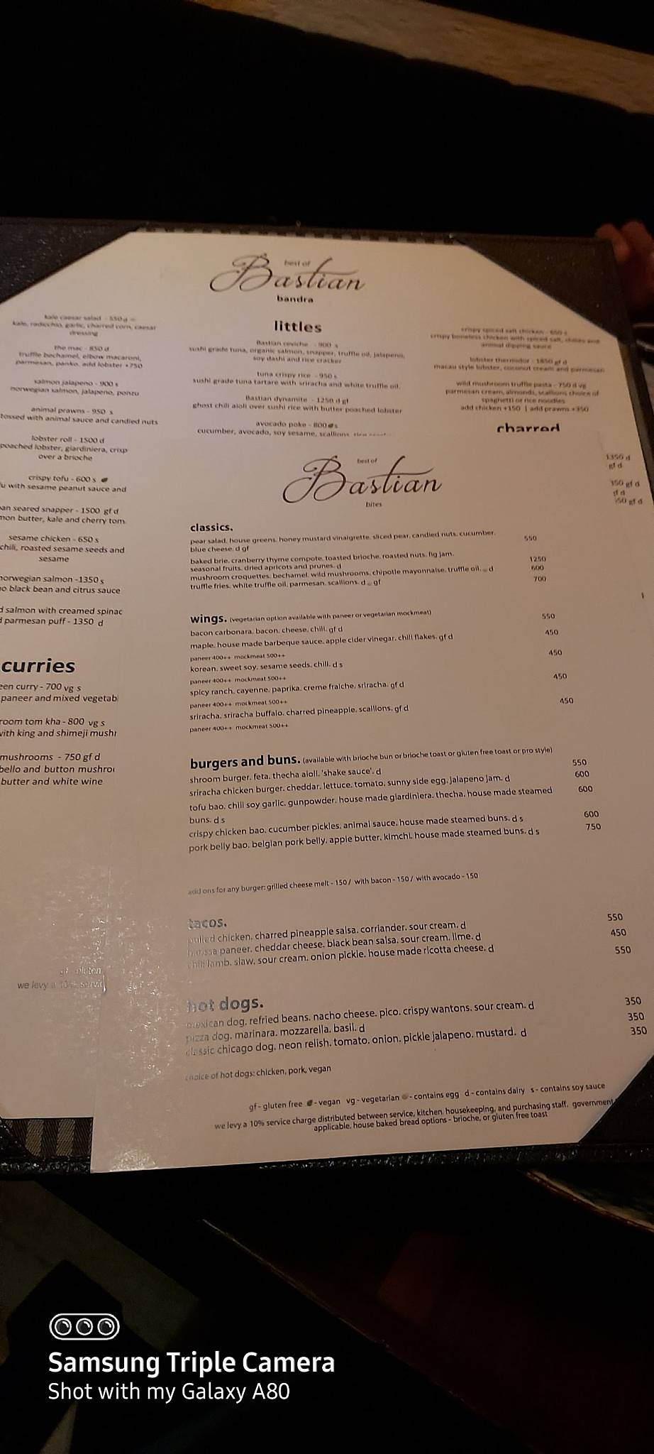 Menu at Bastian, Bandra, Mumbai, Kamal Building