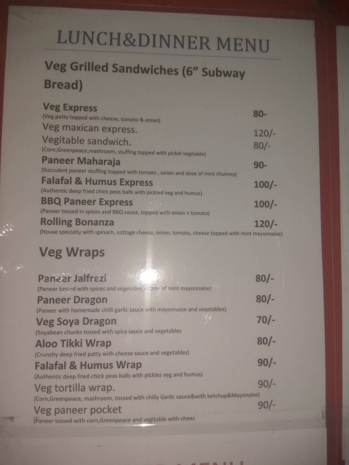 Menu at Mumbai Rolling Kitchen, Motikhavdi